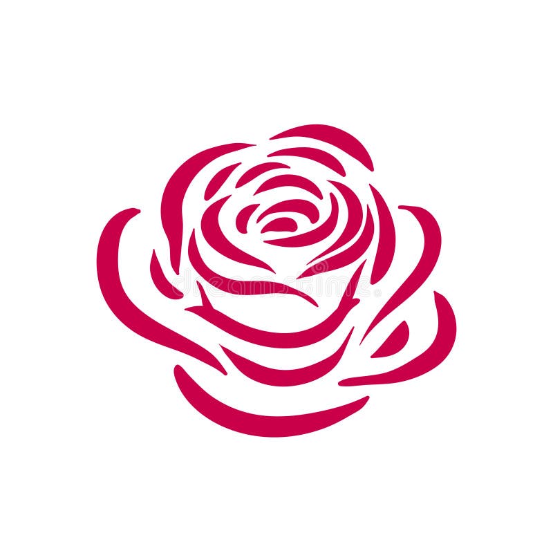 Vector Rose Symbol Illustration on White Background Stock Vector ...