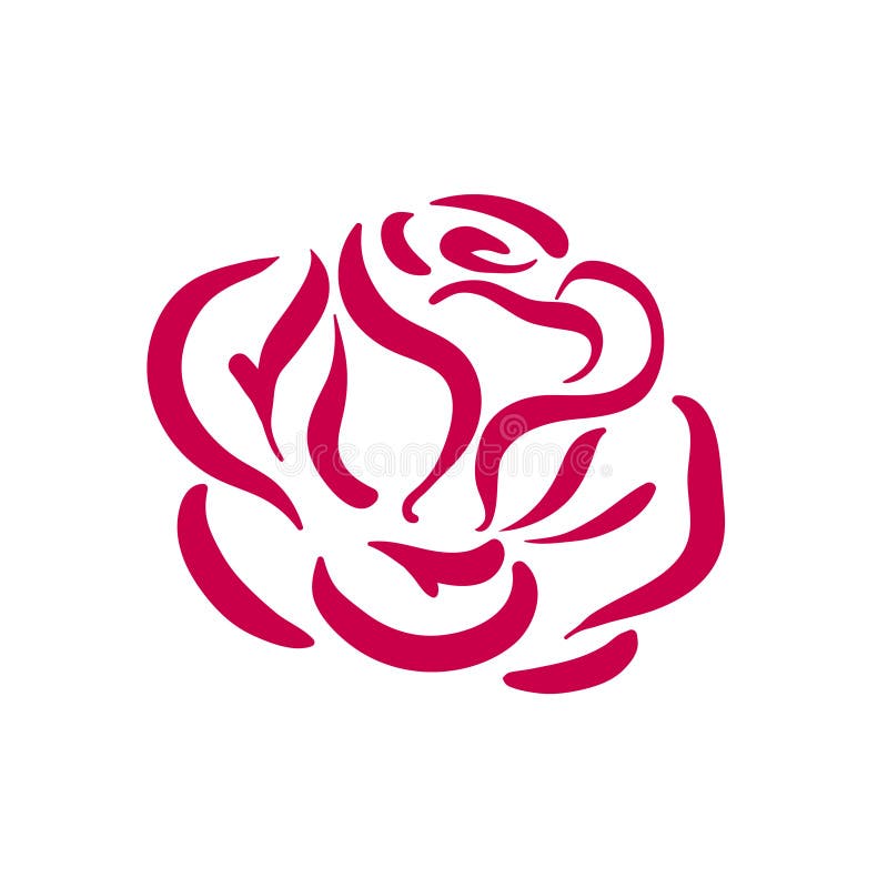 Vector Rose Symbol Illustration on White Background Stock Vector ...