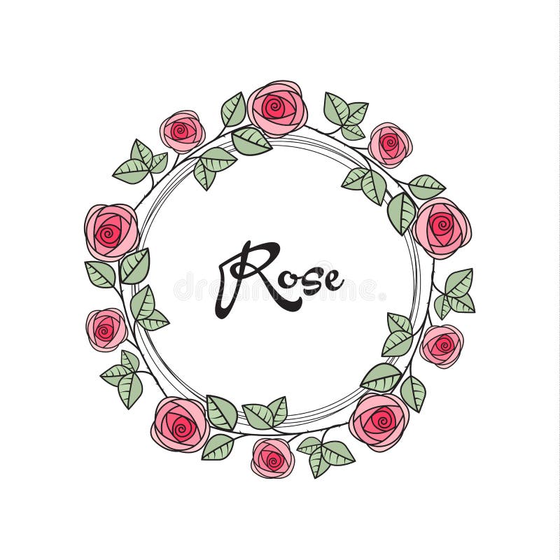 Vector of roses frame stock vector. Illustration of drawing - 86405037