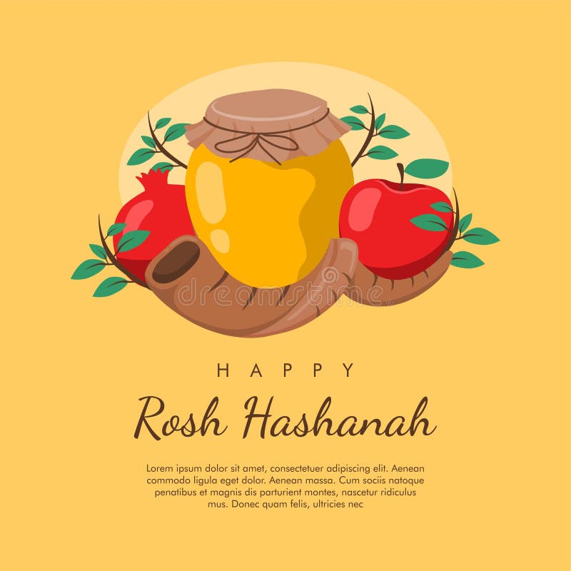 Vector Rosh Hashanah Poster Template Stock Vector - Illustration of ...