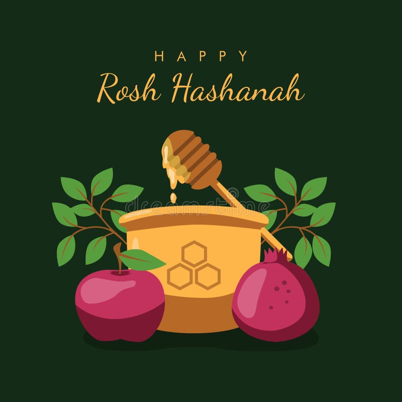 Vector Rosh Hashanah Poster Template Stock Illustration - Illustration ...