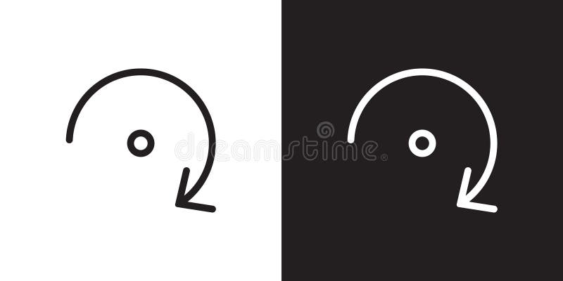 Vector Rotate Icon Symbols Black and White Stock Illustration ...