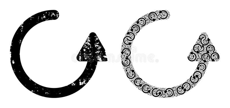 Rotate Left Arrow Icon Recursive Mosaic and Grunge Textured Icon Stock ...