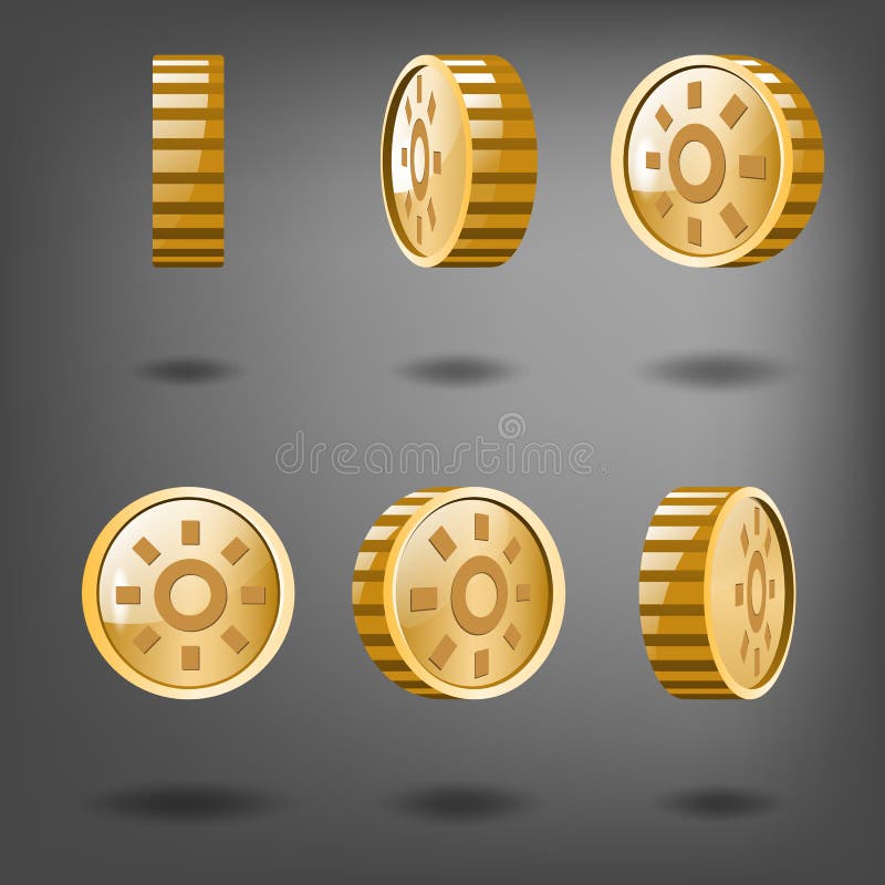Vector Rotation Gold Coins. Stock Vector - Illustration of bank ...
