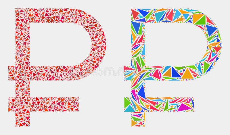 Vector Rouble Symbol Mosaic Icon of Triangle Items Stock Vector ...