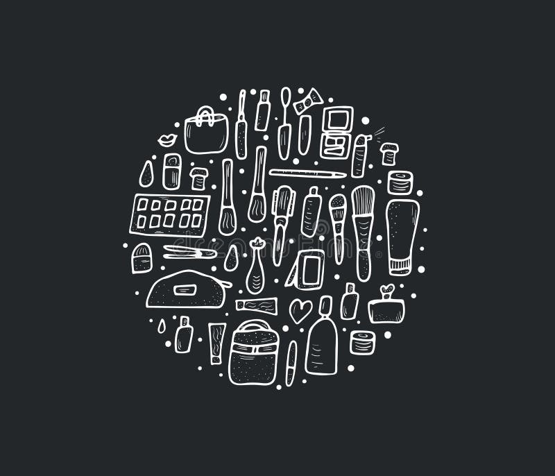 Set of Cosmetic Items. Collection of Beauty Tools. Stock Vector ...