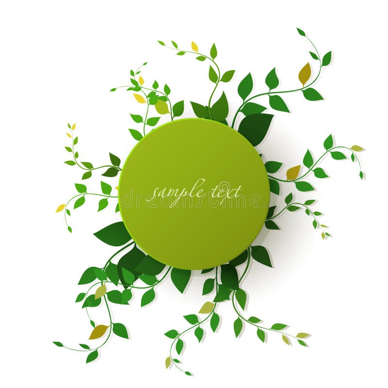 Vector. Round Banner with Leaves, Vector Illustration Stock Vector ...
