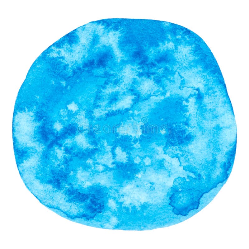Vector Round Blue Watercolor Paint Texture Isolated on White Stock ...