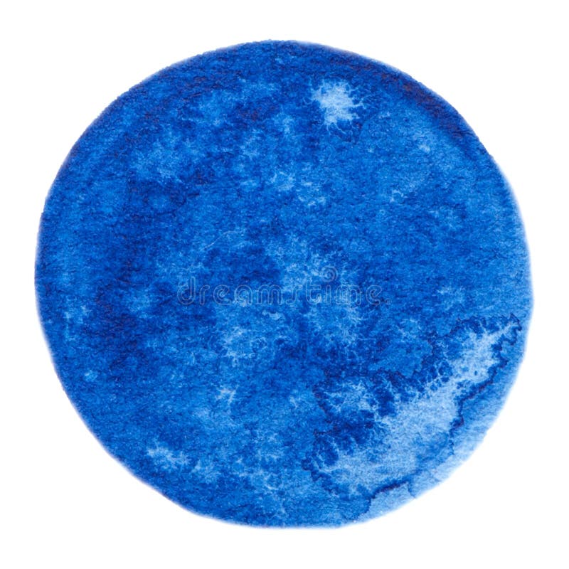 Vector Round Blue Watercolor Paint Texture Isolated on White for Your ...