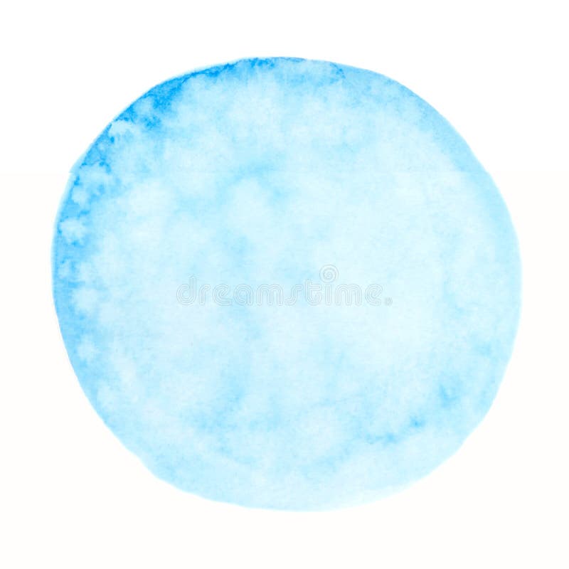 Vector Round Blue Watercolor Paint Texture Isolated on White for Your ...