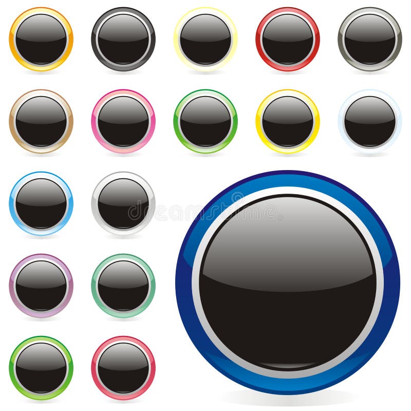 Vector round buttons stock vector. Illustration of globe - 9925949