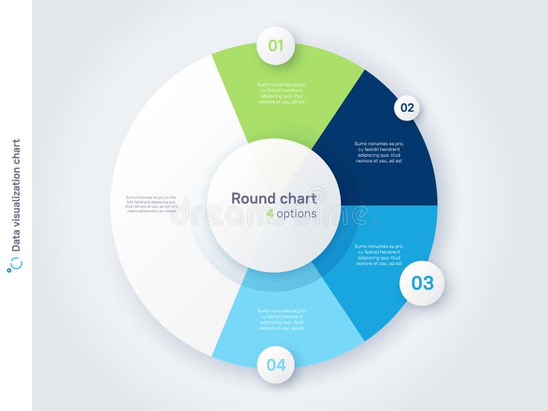 Vector Round Circle Infographic Chart Template Divided by Four Parts ...