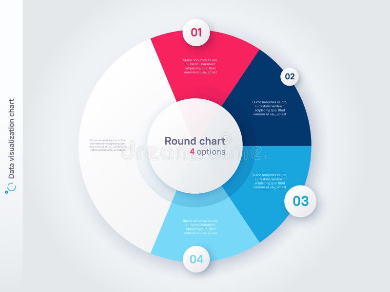 Vector Round Circle Infographic Chart Template Divided by Four Parts ...