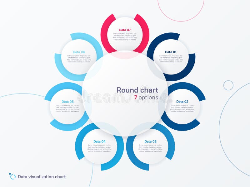 Vector Round Circle Infographic Chart Template Divided by Seven Parts ...
