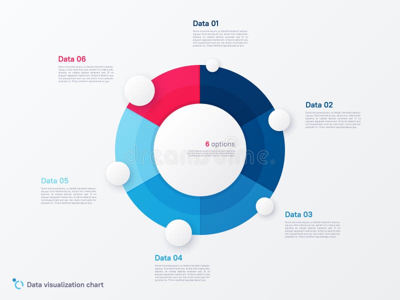 Vector Round Circle Infographic Chart Template Divided by Six Parts ...