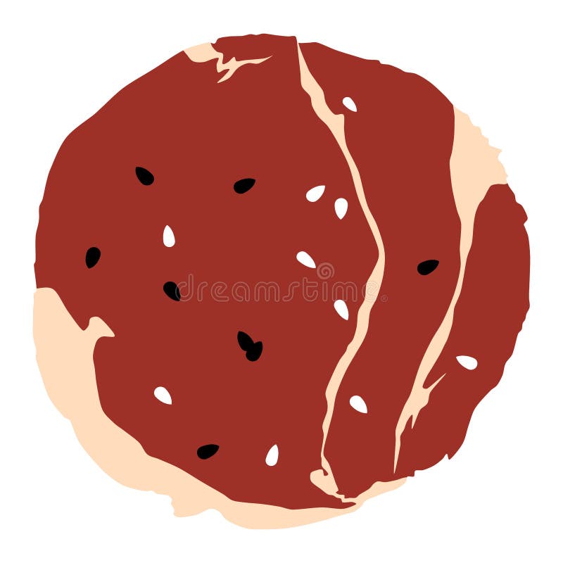 Vector of a Round, Circular Slice of Beef for Shabu Stock Vector ...