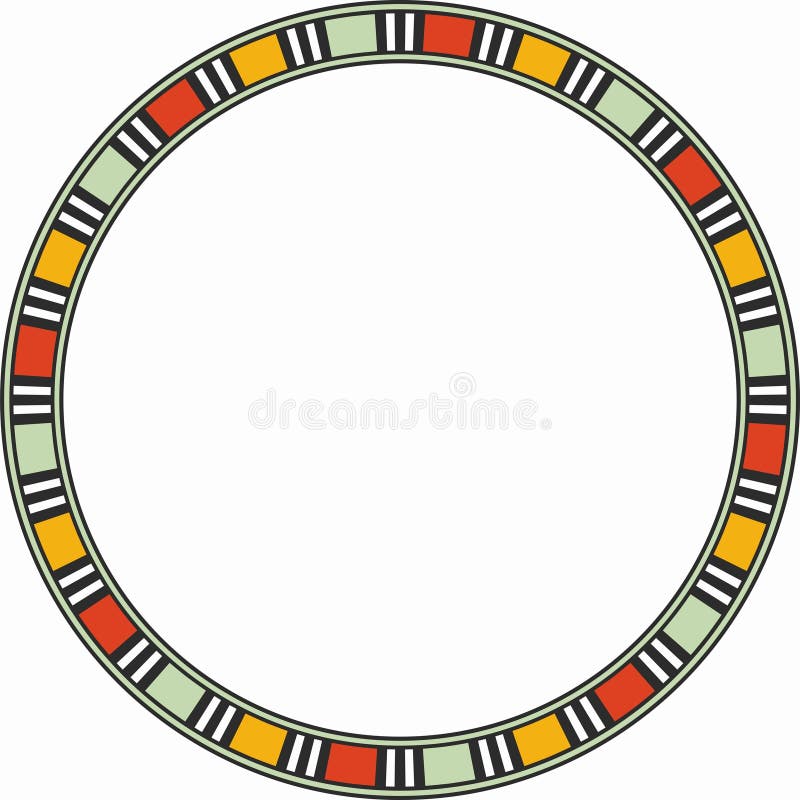 Vector Round Colored Egyptian Ornament. Stock Vector - Illustration of ...