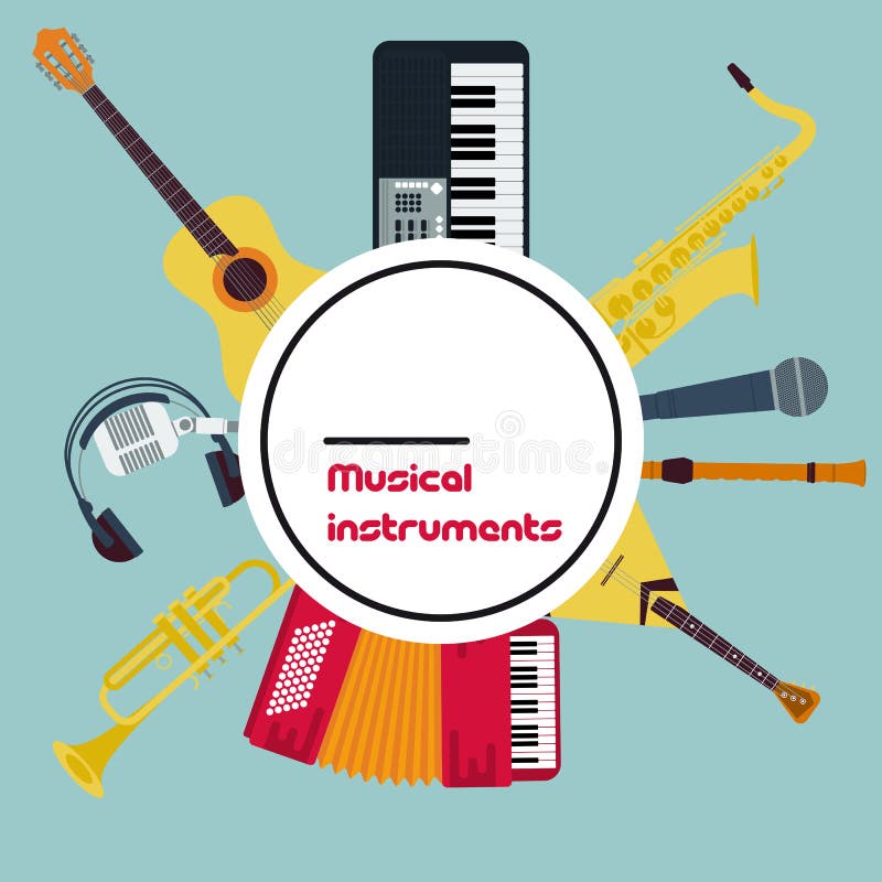 Vector Round Concept Musical Instruments Stock Vector - Illustration of ...