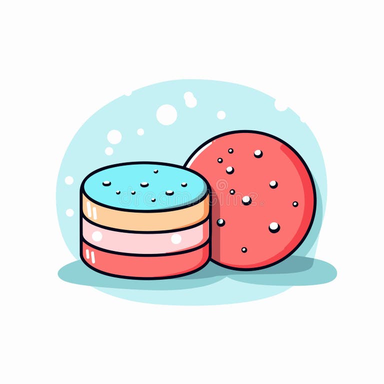 Vector of a Round Container with a Sponge Next To it Stock Vector ...