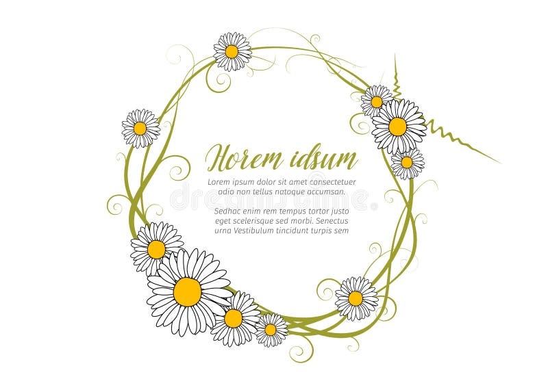 Vector Daisy Frame and Corner Stock Vector - Illustration of background ...