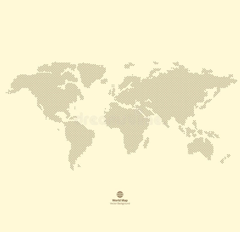 Vector Round Dotted World Map Stock Vector - Illustration of round ...