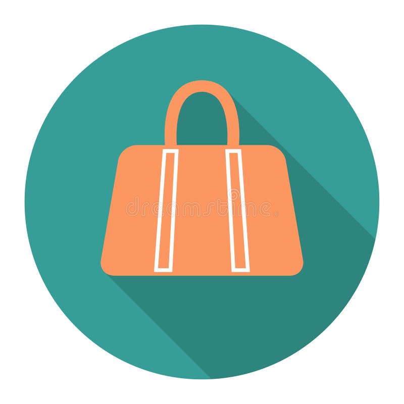 Vector Round Flat Icon with Woman Bag Stock Illustration - Illustration of design, colorful ...