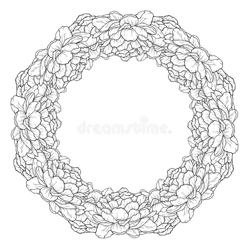 Decorative Round Floral Frame Stock Vector - Illustration of drawing ...