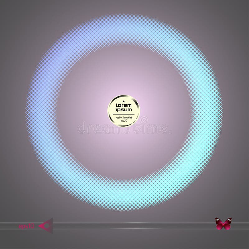 Vector Round Frame. Abstract Graphic Element on Dark Background Stock ...