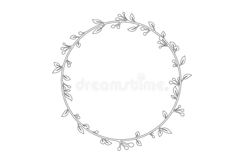 Vector Round Frame with Branch of Ivy Stock Vector - Illustration of ...