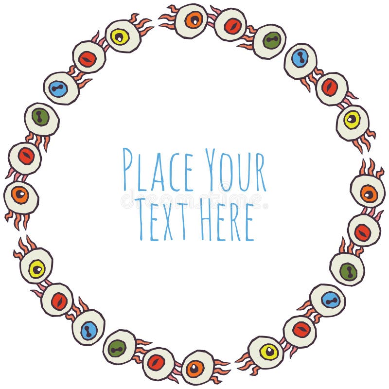 Vector Round Frame of Colorful Evil Eye Stock Vector - Illustration of ...