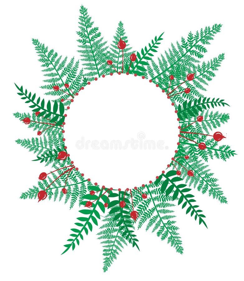 Vector Round Frame of Leaves Stock Illustration - Illustration of ...
