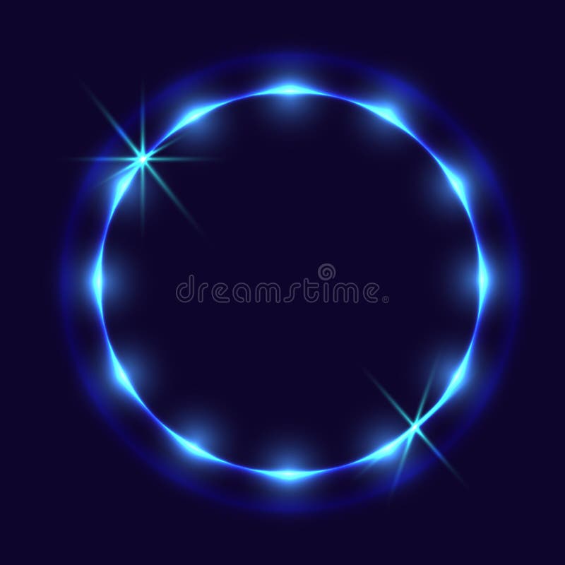 Vector Round Frame. Shining Blue Round Banner Stock Vector ...