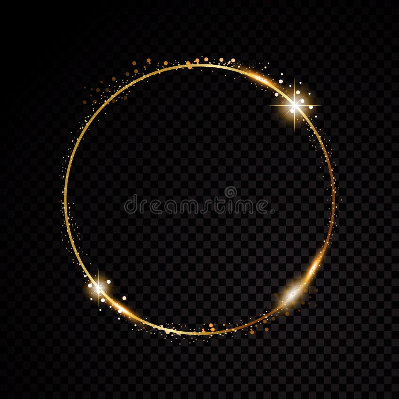 Vector Round Frame. Shining Circle Banner. on Black Transparent ...