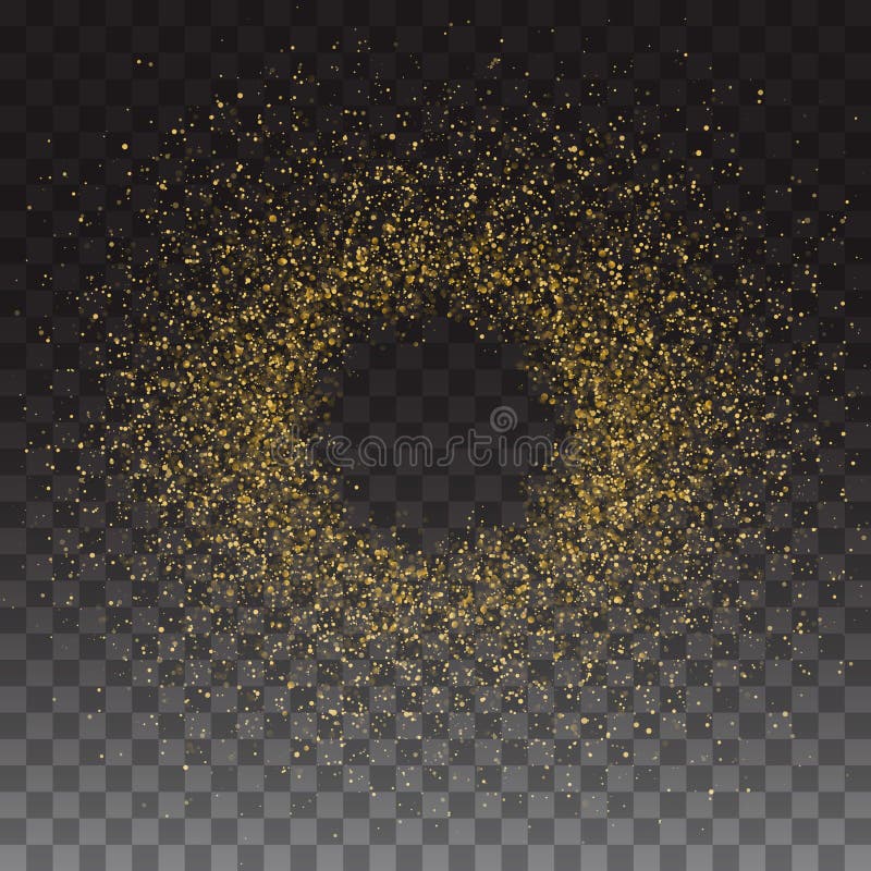 Vector Round Frame. Shining Circle Banner. Bright Golden Shimmer ...