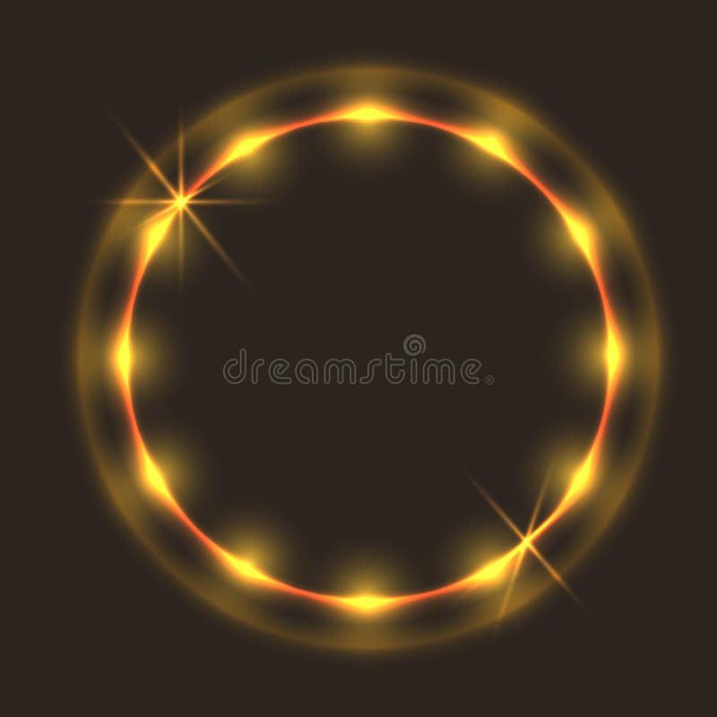 Vector Round Frame. Shining Yellow Round Banner Stock Vector ...