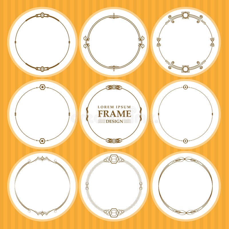Vector Round Frames Set Design Element Stock Vector - Illustration of ...