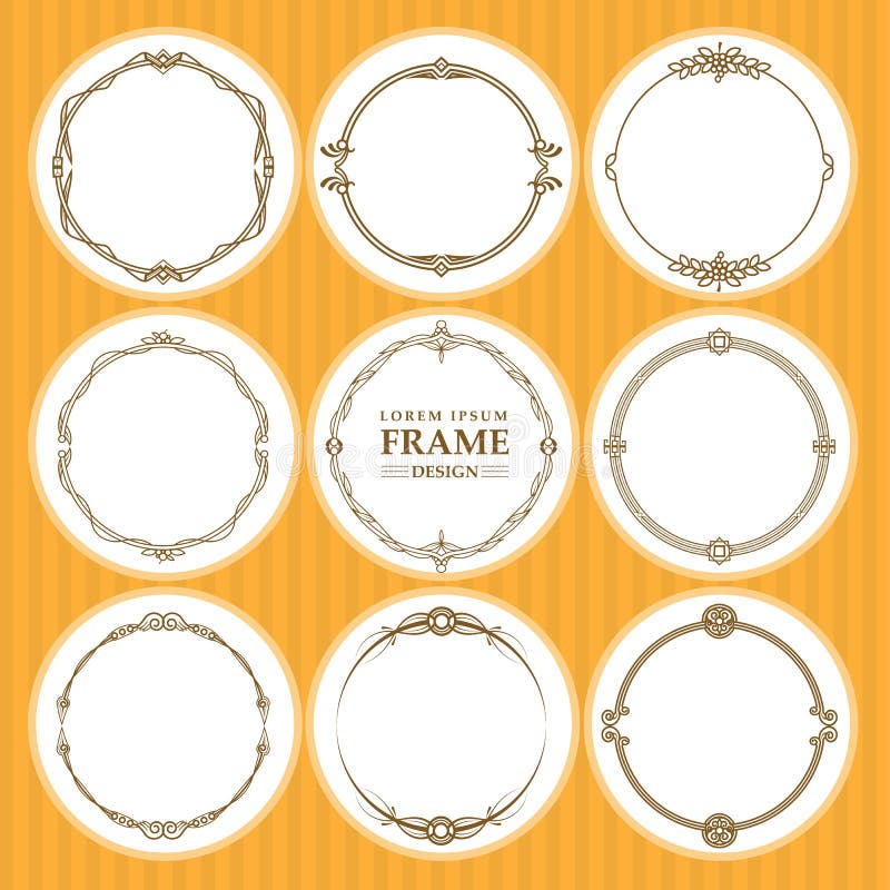 Vector Round Frames Set Design Element Stock Vector - Illustration of ...