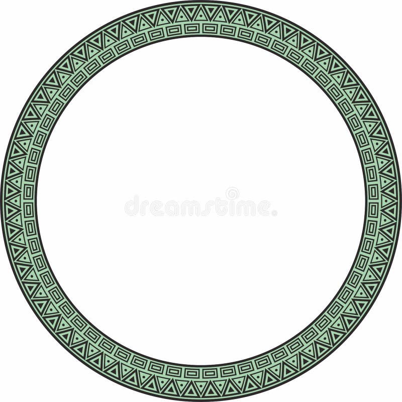Vector Round Green Border Ornament. Stock Vector - Illustration of ...