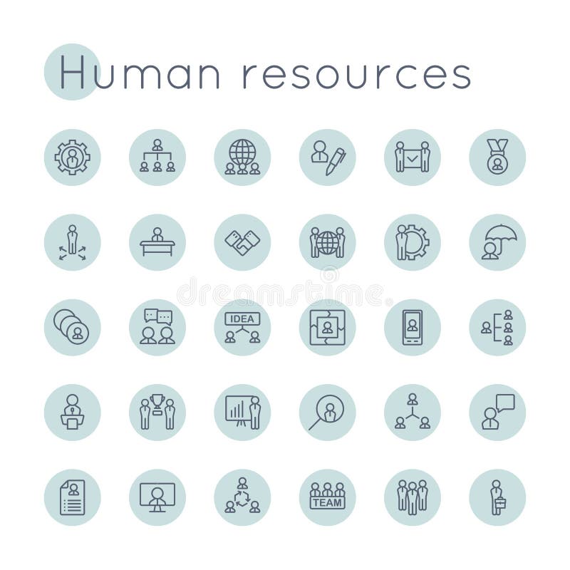 Vector Round HR Icons stock vector. Illustration of information - 63794050