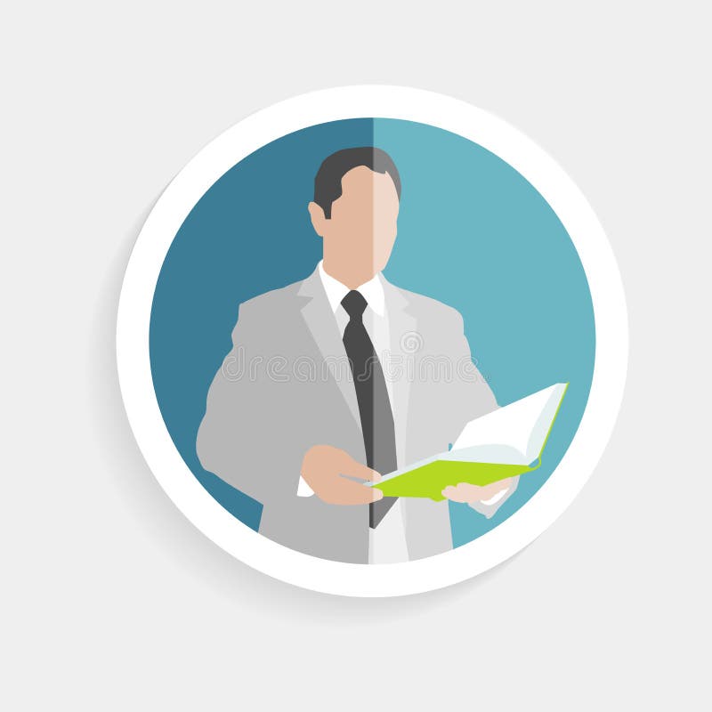 Vector Round Icon Successful Man Stock Vector - Illustration of ...
