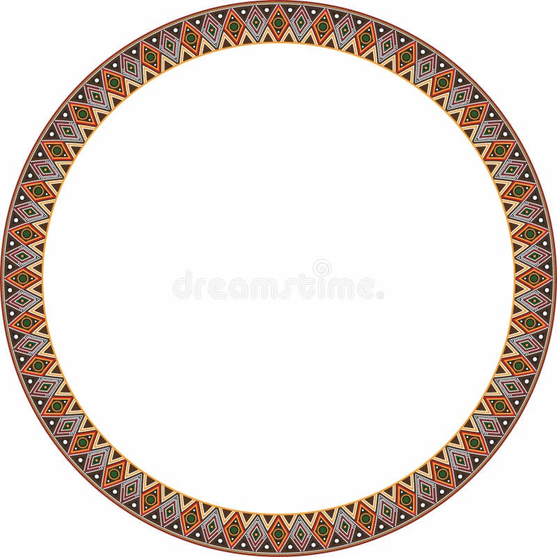 Vector Round Indian Patterns. National Circle Ornaments, Borders ...
