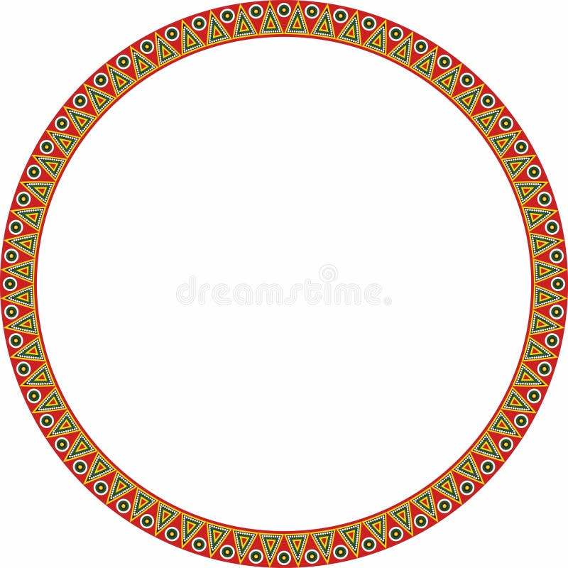 Vector Round Indian Patterns. National Circle Ornaments, Borders ...