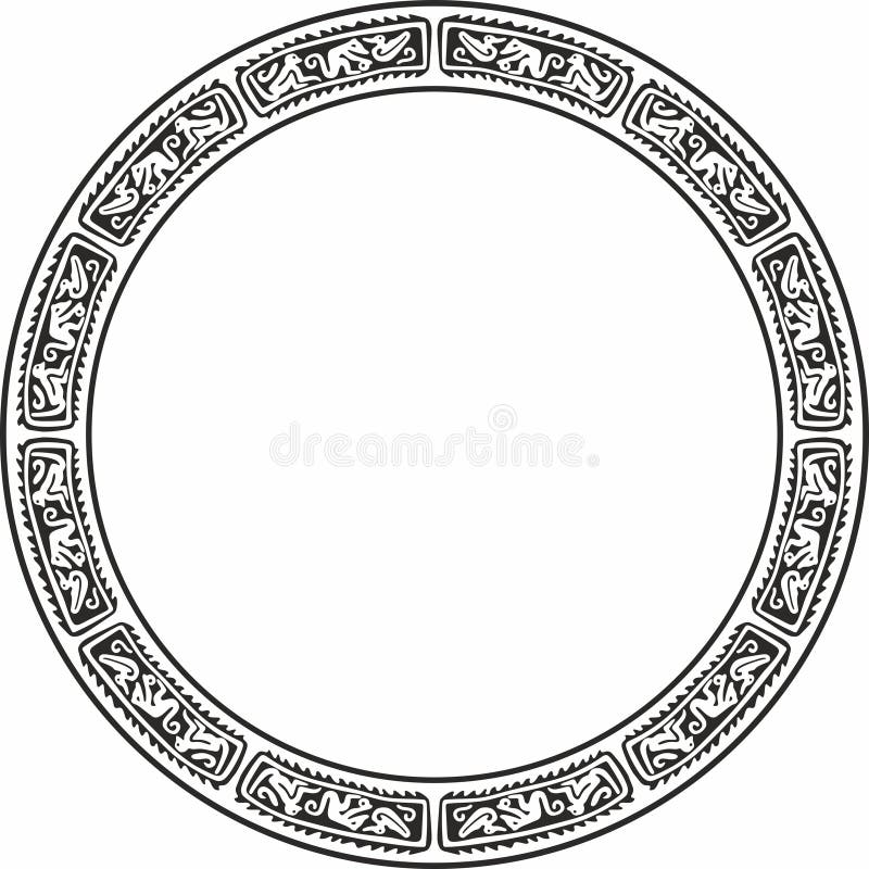 Vector Round Indian Patterns. National Circle Ornaments, Borders ...