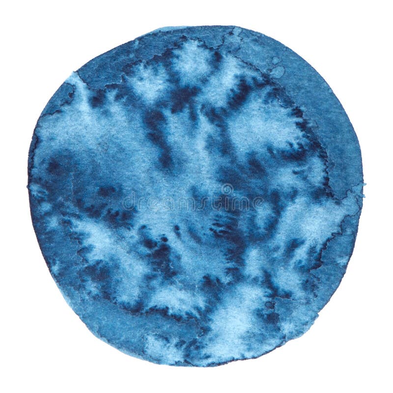 Vector Round Indigo Watercolor Paint Texture Isolated on White for Your ...