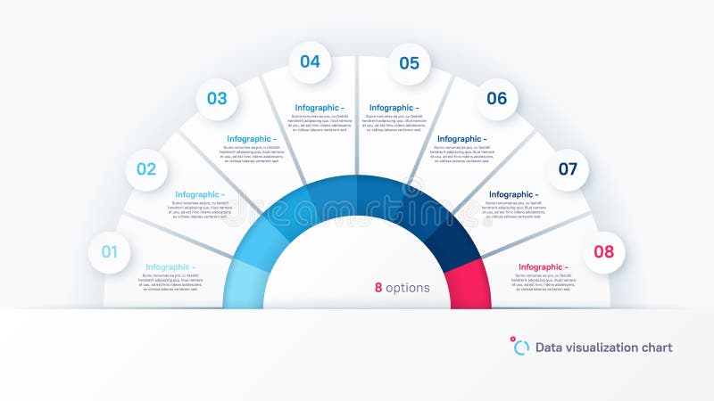 Vector Round Infographic Chart Template in the Form of Semicircle ...