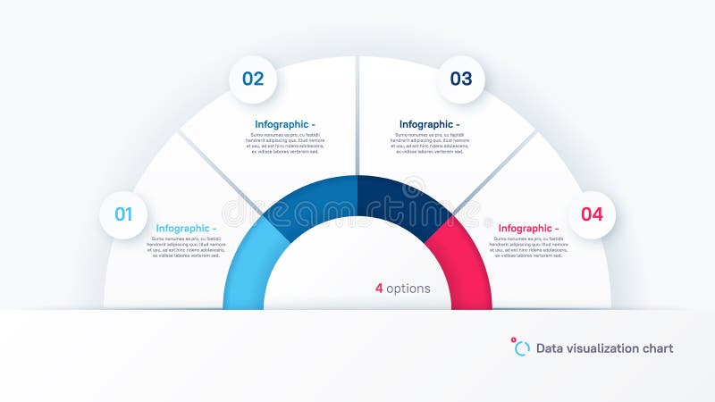 Vector Round Circle Infographic Chart Template Divided by Four Parts ...