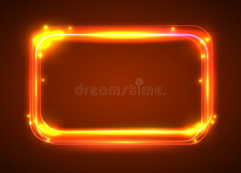 Vector Round Light Frame. Shining Square Banner Stock Vector ...
