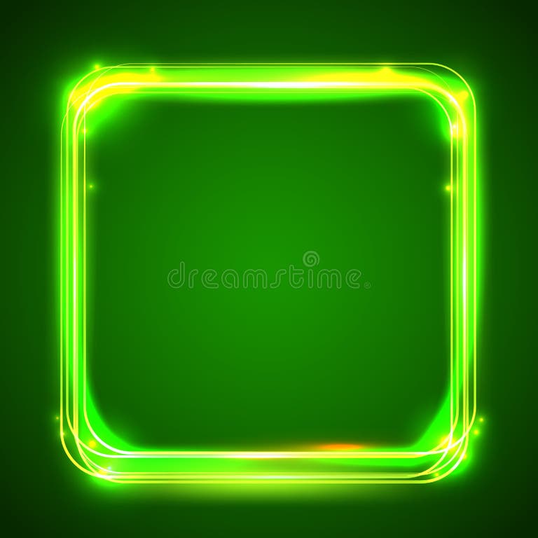 Vector Round Light Frame. Shining Square Banner Stock Vector ...