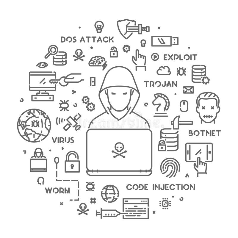 Concept of hacking. stock vector. Illustration of hacking - 79740954
