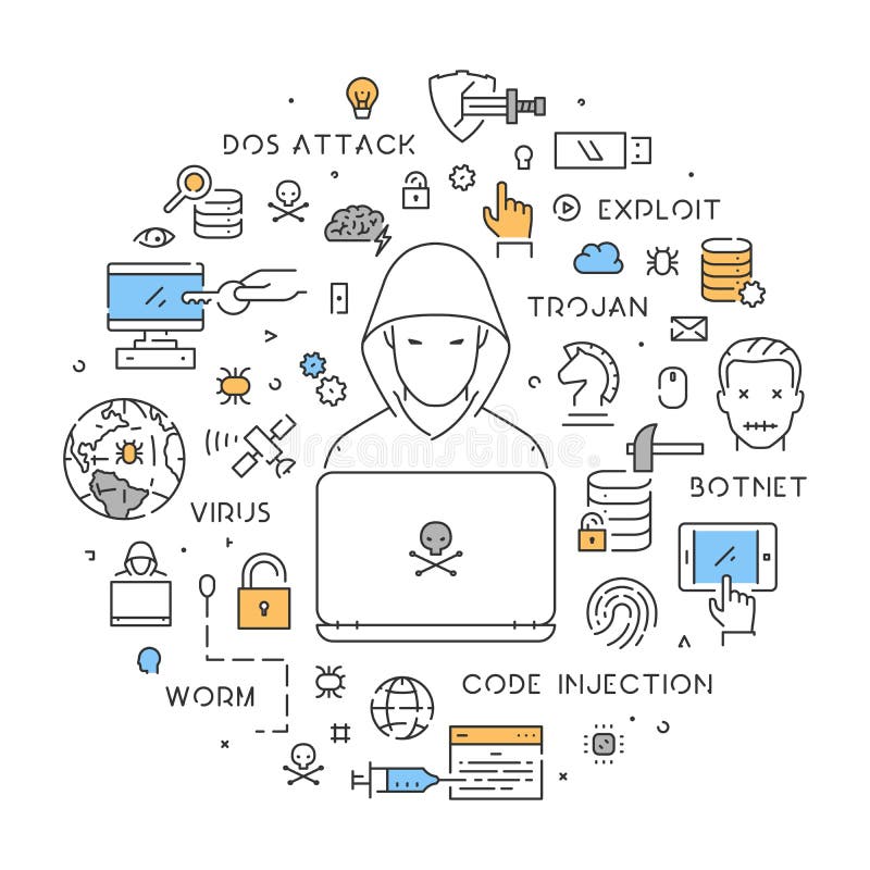 Concept of hacking. stock vector. Illustration of hacking - 79740954